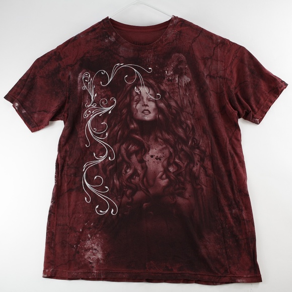 Affliction | Shirts | Rare Affliction Mens Tshirt Size 3xl Angel Red ...